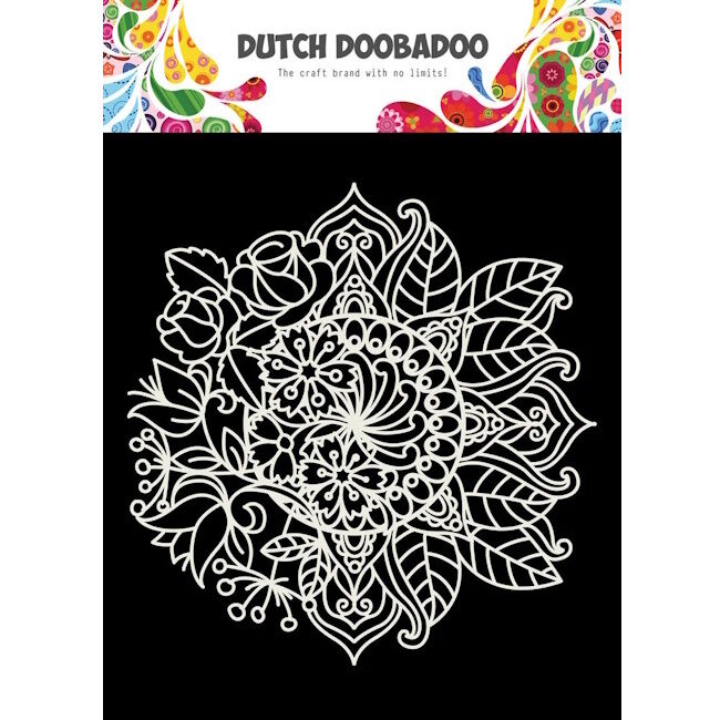 15x15cm Sapluuna Mandala with Flower |Askarteluliike Taitava